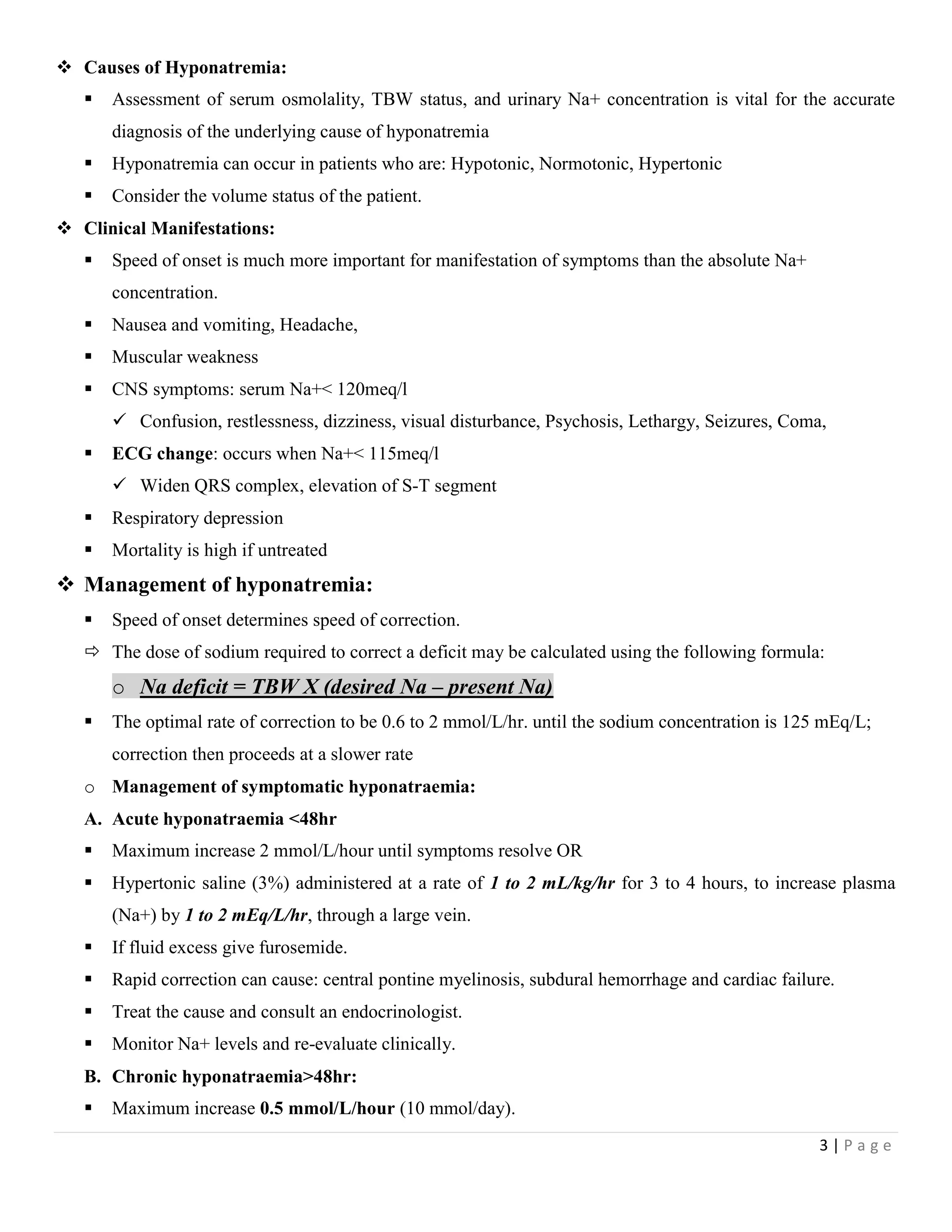 Perioperative electrolyte disorder mgt1. | PDF
