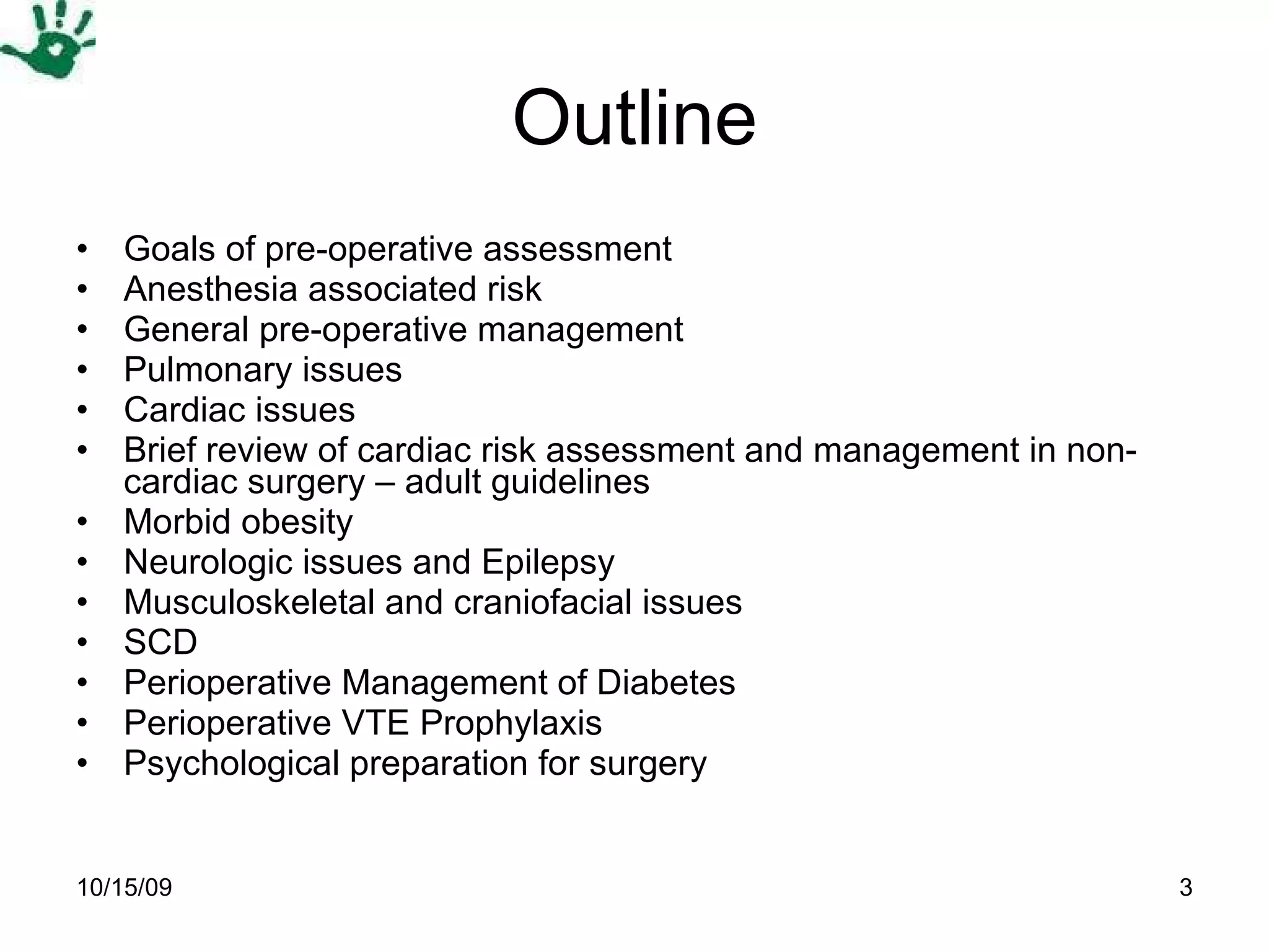 Perioperative Evaluation and Treatment In Pediatrics | PPT