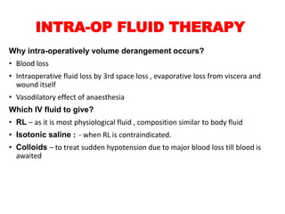 PERIOPERATIVE FLUID MANAGEMENT Anaesthesiology | PPTX