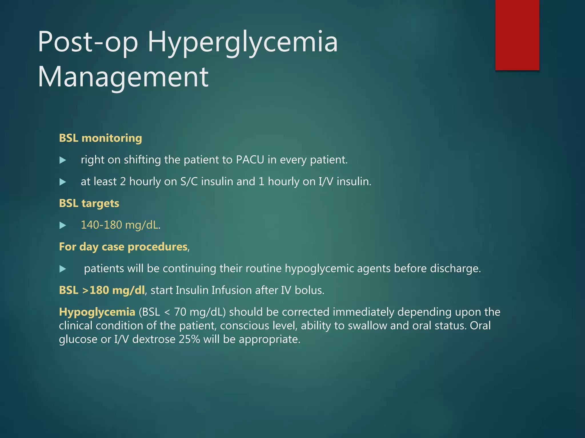 Perioperative hyperglycemia management | PPTX