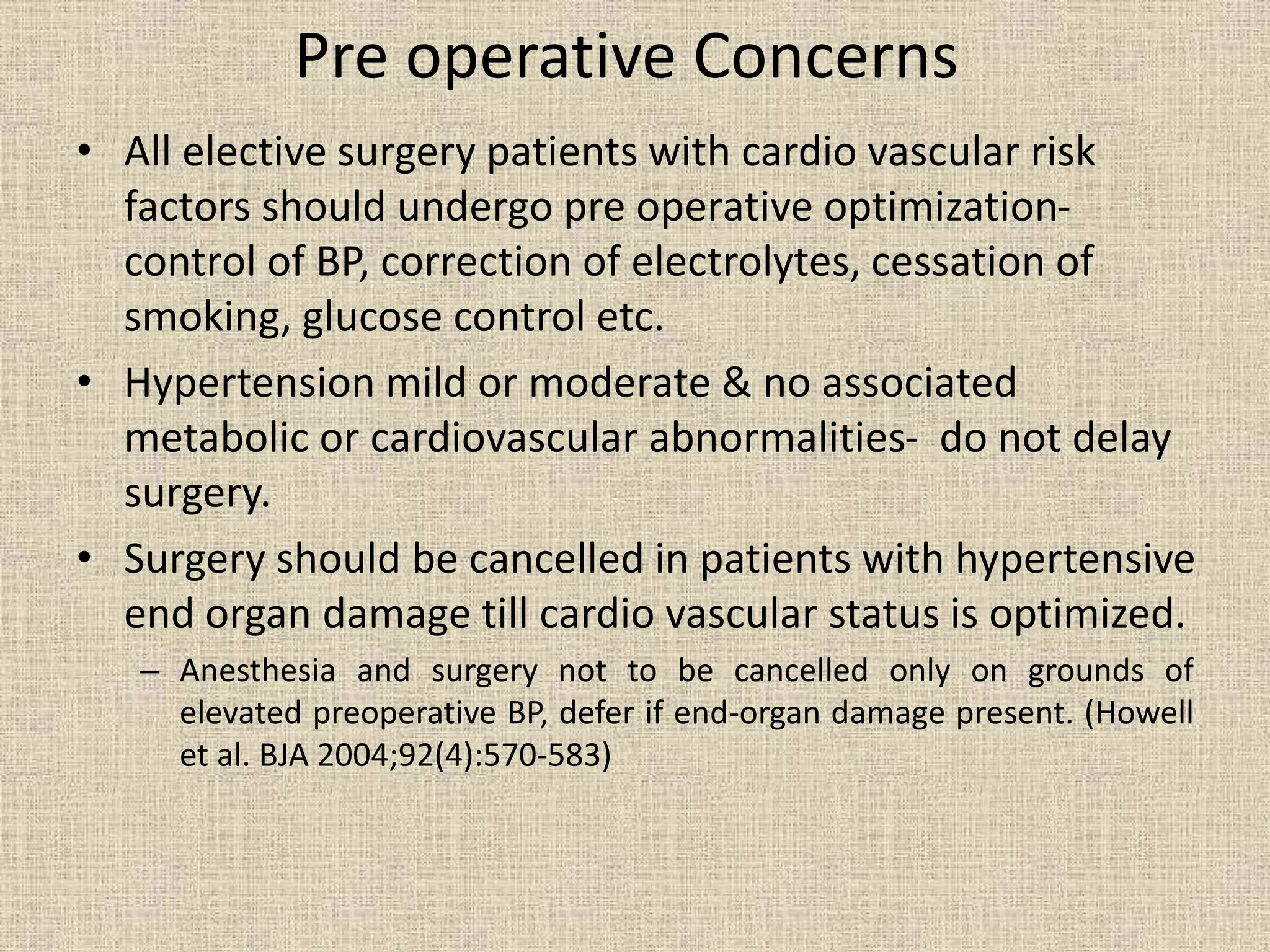 Perioperative hypertension- Definition, management | PPTX