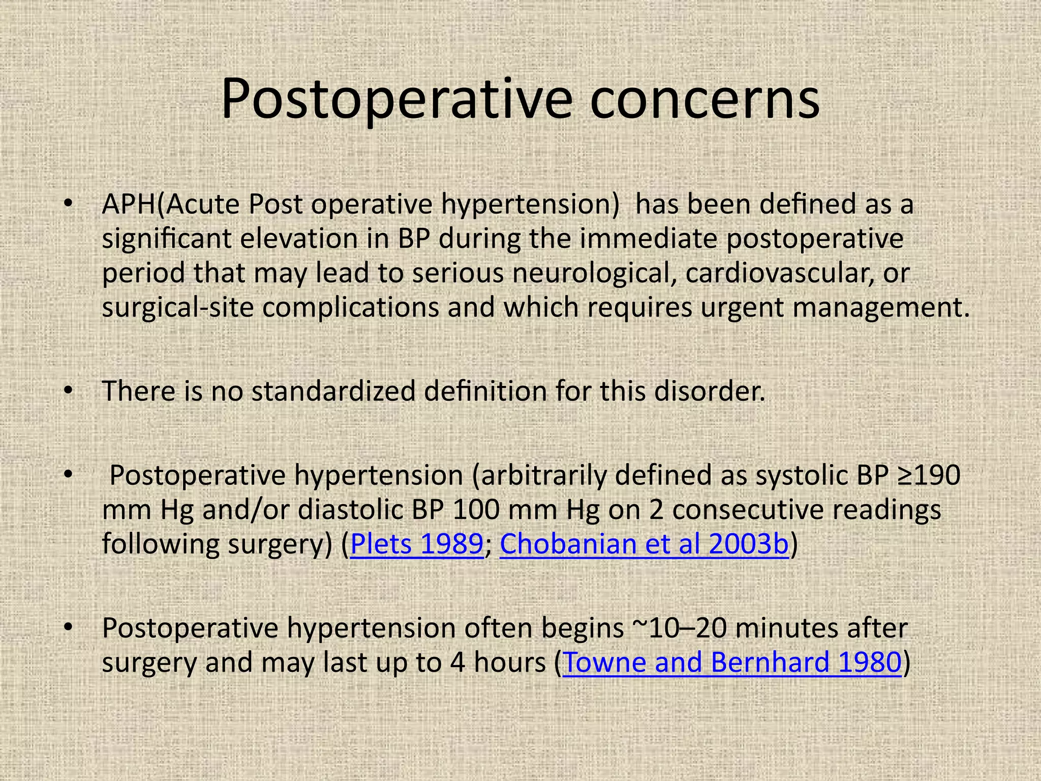 Perioperative hypertension- Definition, management | PPTX