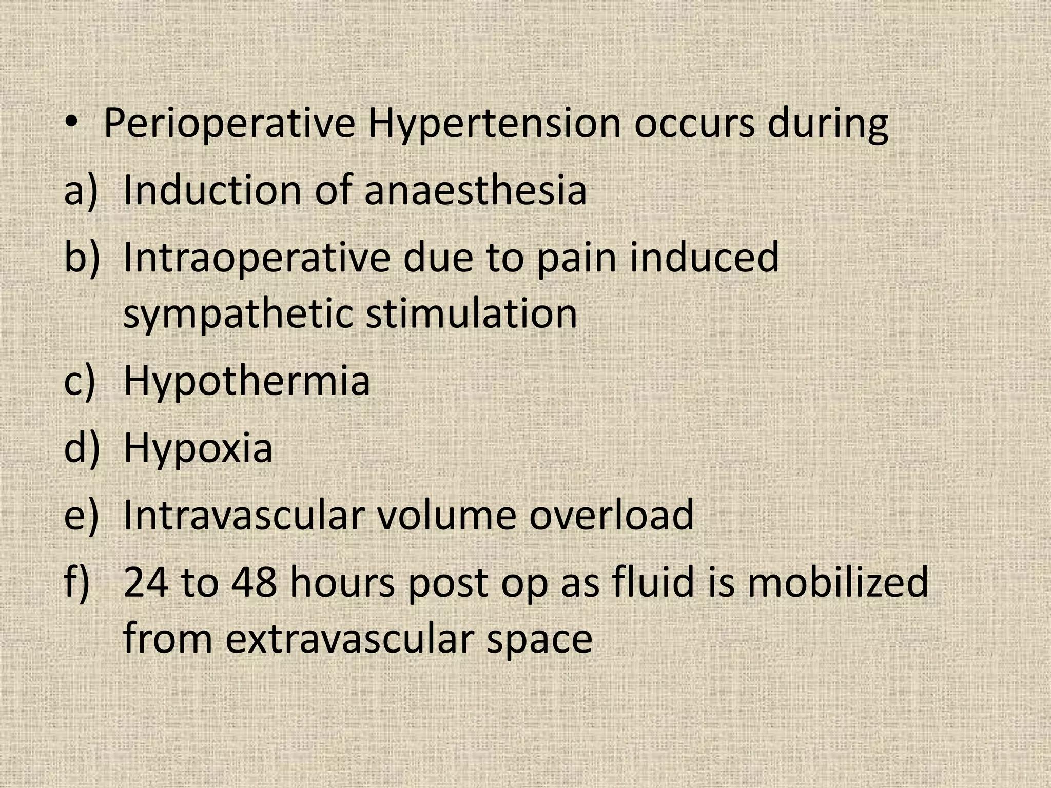 Perioperative hypertension- Definition, management | PPTX