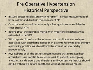 Perioperative hypertension- Definition, management | PPTX