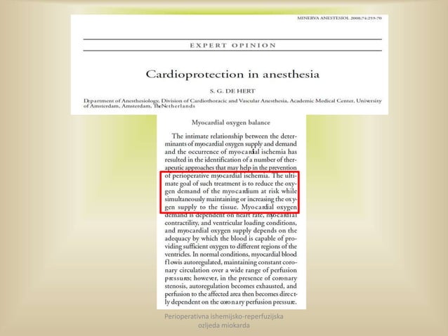 Perioperative ischemia–reperfusion injury of the heart | PPT