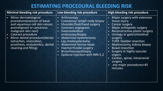 perioperative management of anticoagulant and antiplatelet agents | PPTX