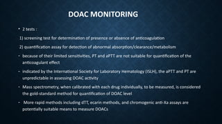 perioperative management of anticoagulant and antiplatelet agents | PPTX