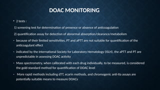 perioperative management of anticoagulant and antiplatelet agents | PPTX