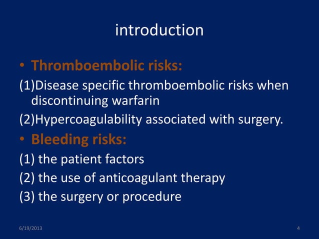 Perioperative management of antithrombotic therapy | PPTX
