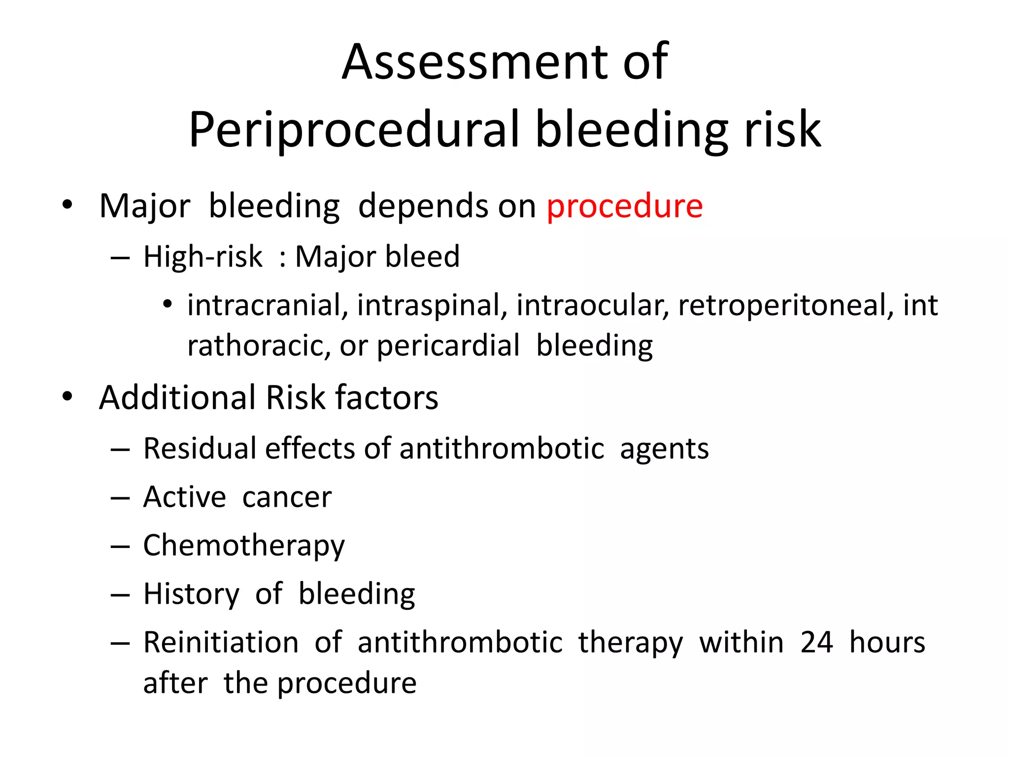 Perioperative management of antithrombotic therapy | PPTX