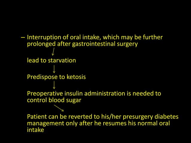 Perioperative management of a patient with diabetes mellitus | PPTX
