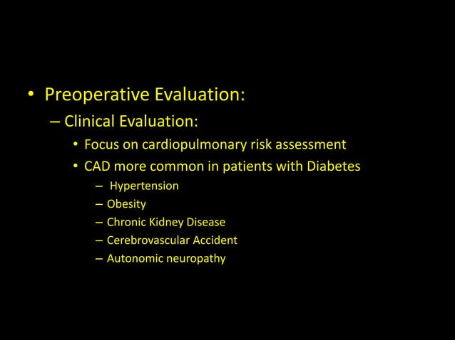 Perioperative management of a patient with diabetes mellitus | PPTX