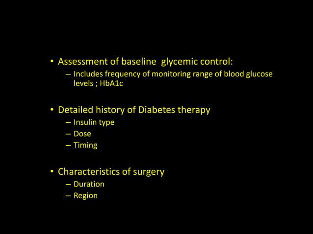 Perioperative management of a patient with diabetes mellitus | PPTX