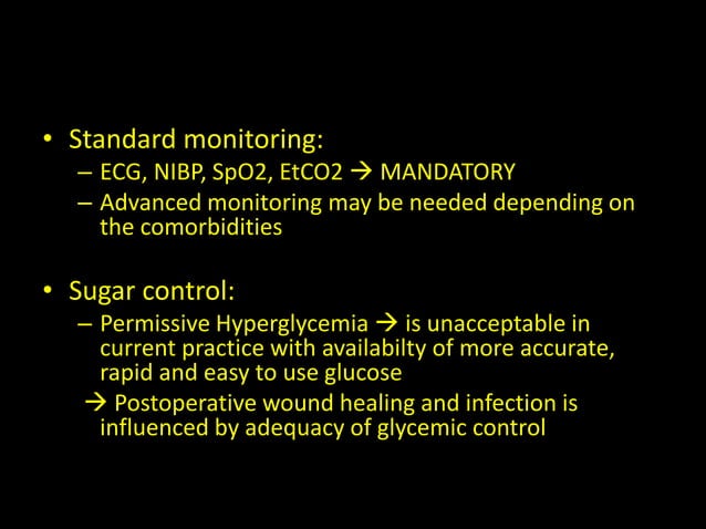 Perioperative management of a patient with diabetes mellitus | PPTX