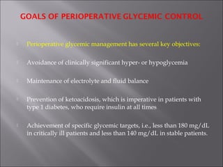 Perioperative management of diabetes | PPT