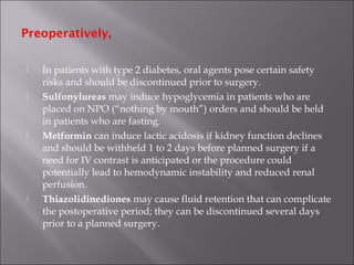 Perioperative management of diabetes | PPT
