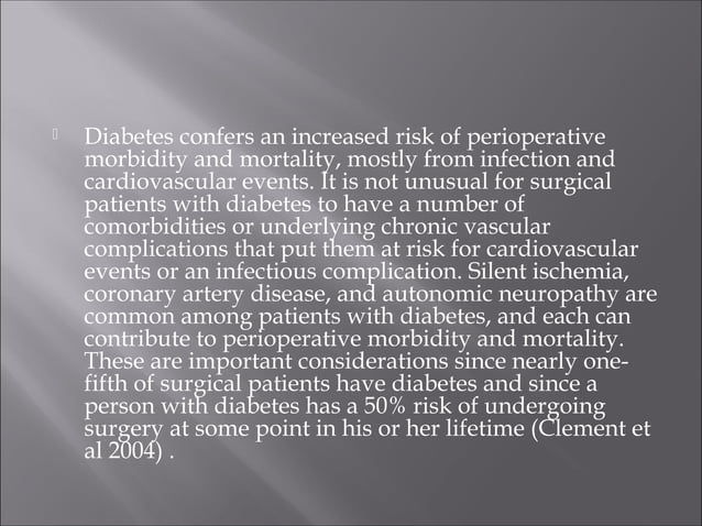 Perioperative management of diabetes | PPT
