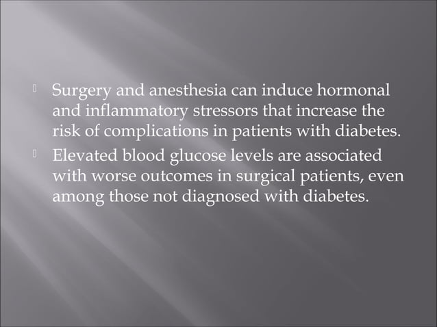 Perioperative management of diabetes | PPT