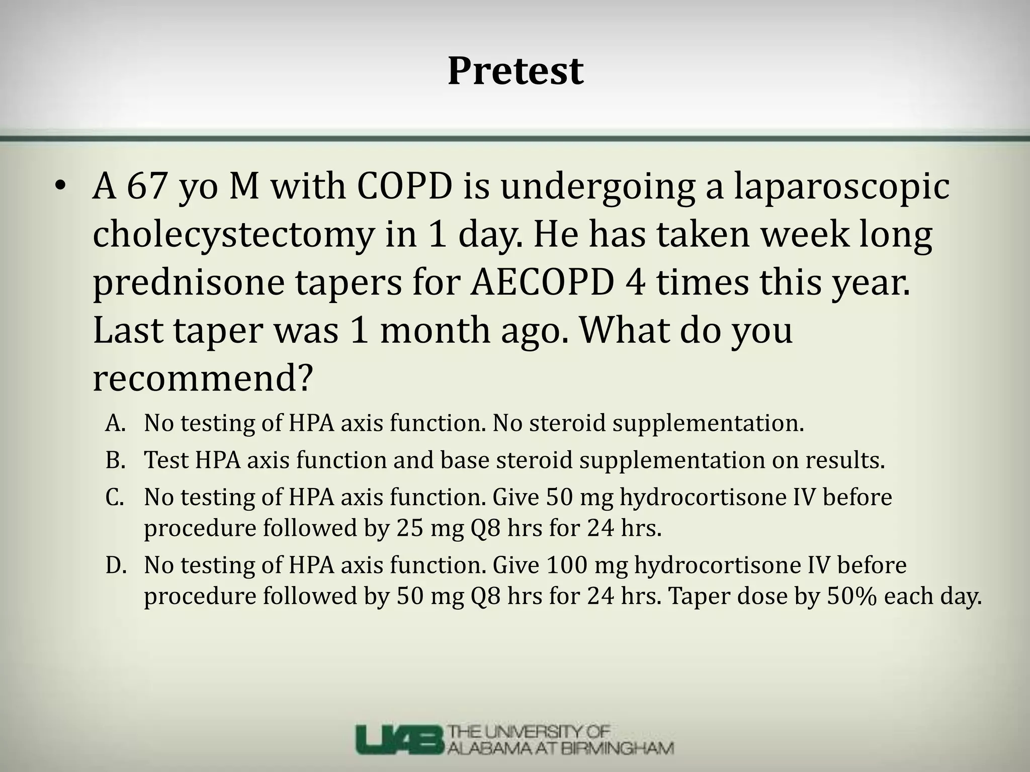 Perioperative management of patients on corticosteroids | PPTX