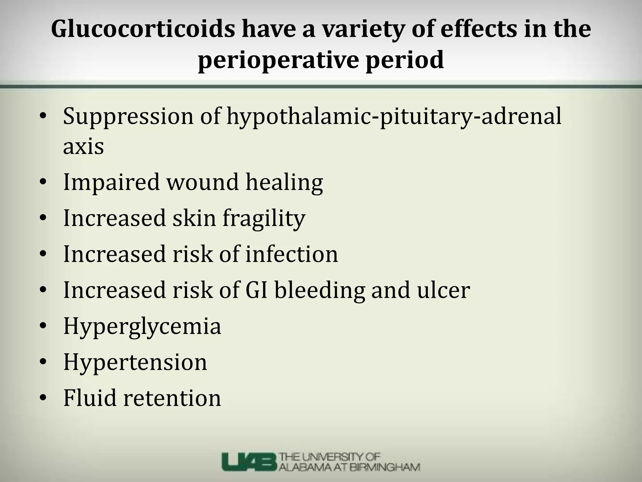 Perioperative management of patients on corticosteroids | PPTX