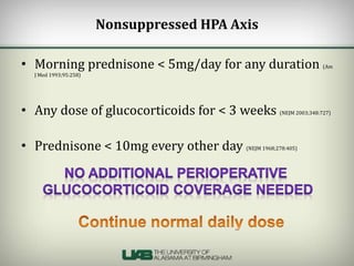 Perioperative management of patients on corticosteroids | PPTX