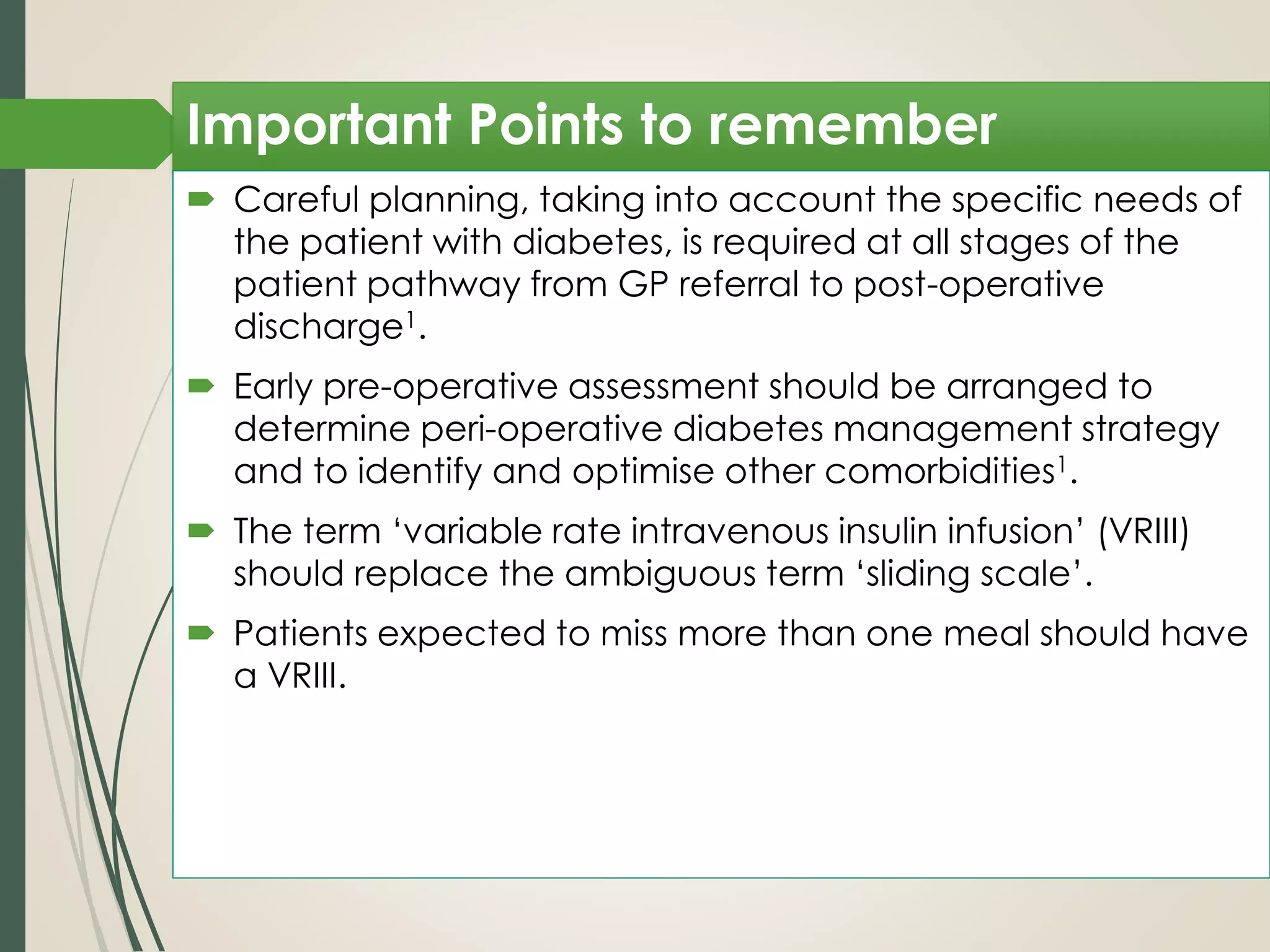 Perioperative management of the diabetic patient | PDF