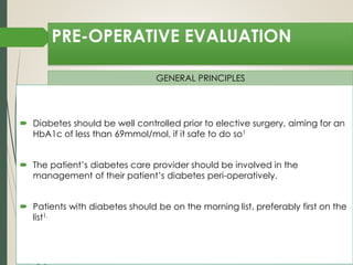 Perioperative management of the diabetic patient | PDF