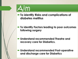 Perioperative management of the diabetic patient | PDF