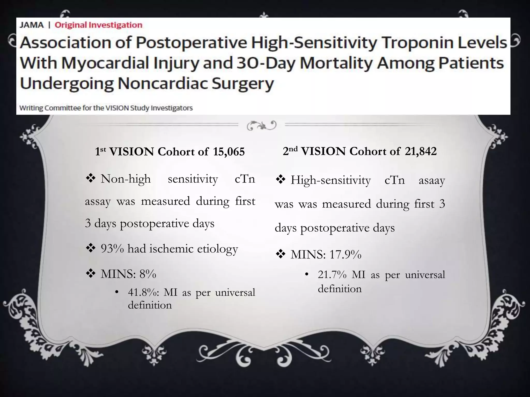 Perioperative myocardial infarction or injury after noncardiac surgery ...