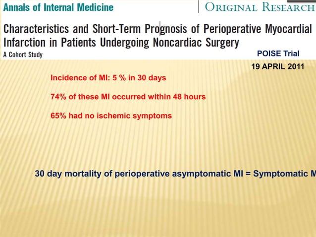 Perioperative myocardial infarction or injury after noncardiac surgery ...