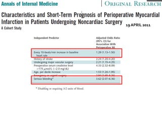 Perioperative myocardial infarction or injury after noncardiac surgery ...