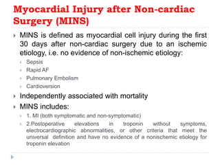 Perioperative myocardial infarction or injury after noncardiac surgery | PPTX