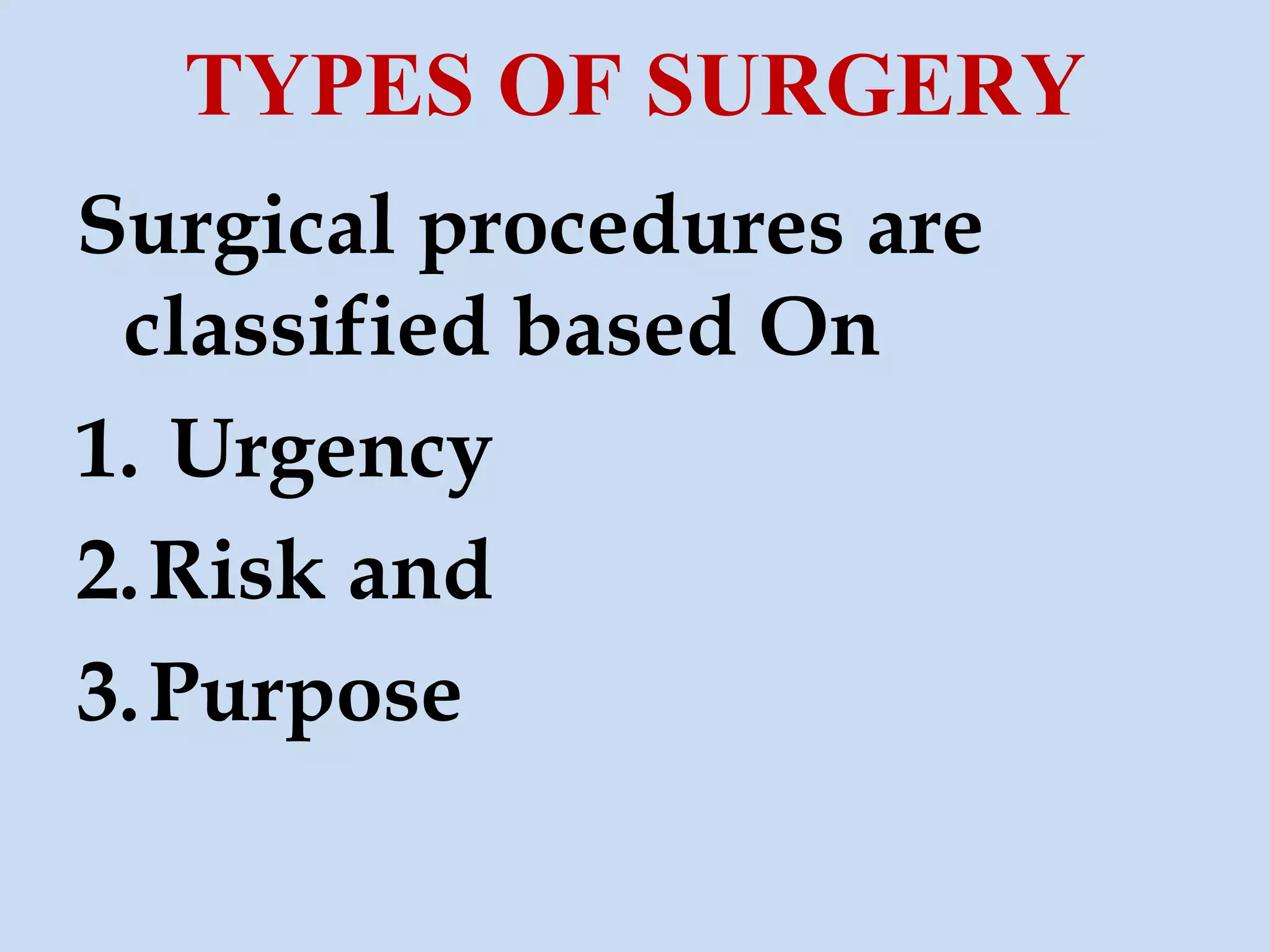 surgery types - classification | PPTX
