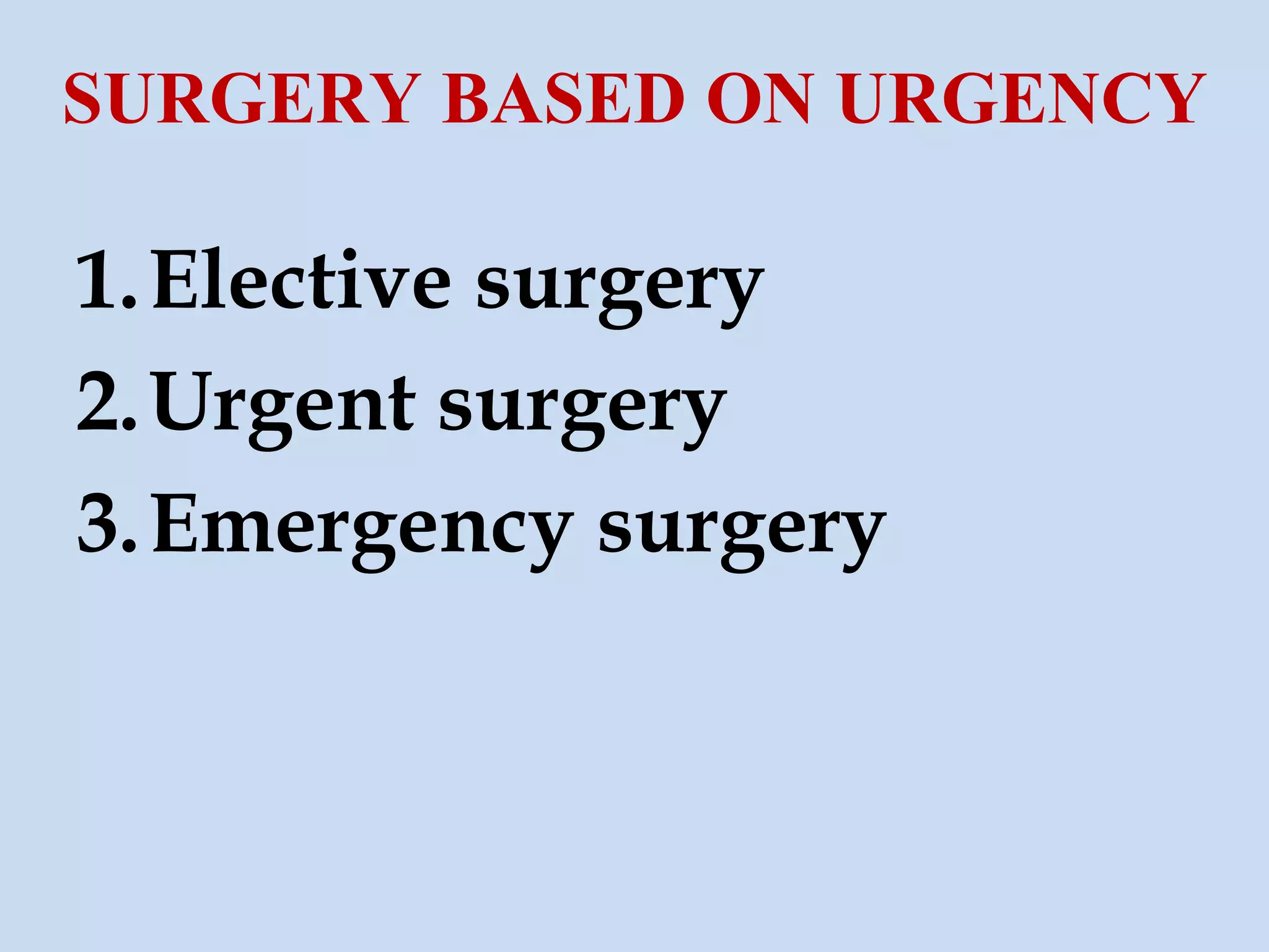 surgery types - classification | PPTX