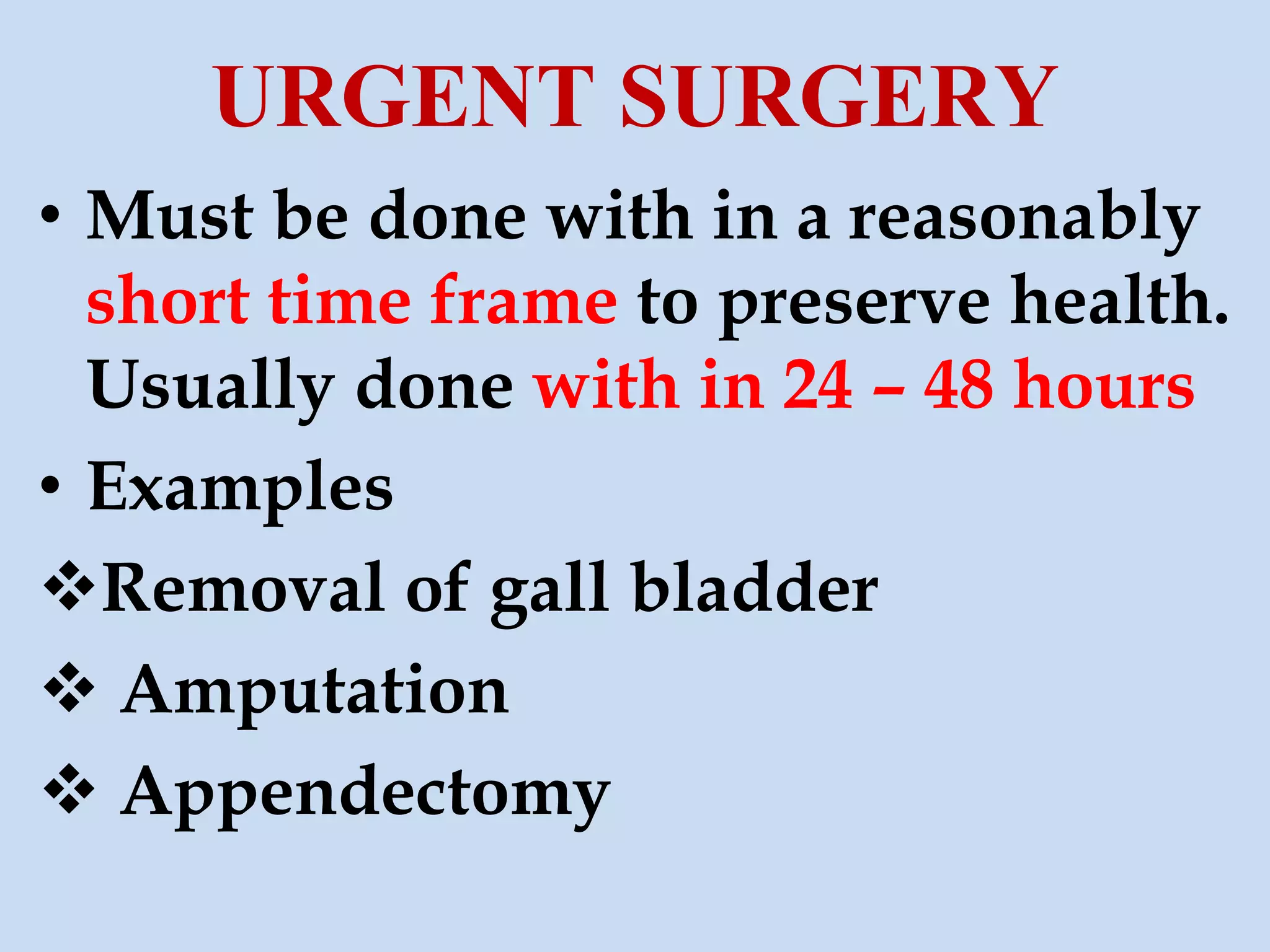 surgery types - classification | PPTX