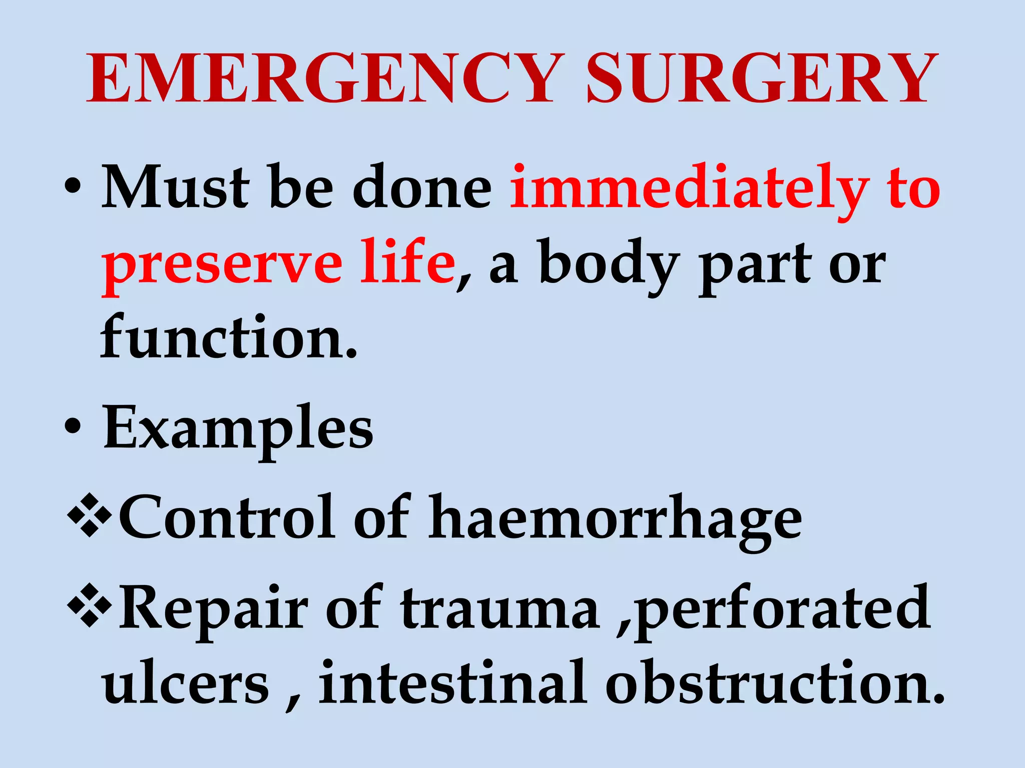surgery types - classification | PPTX