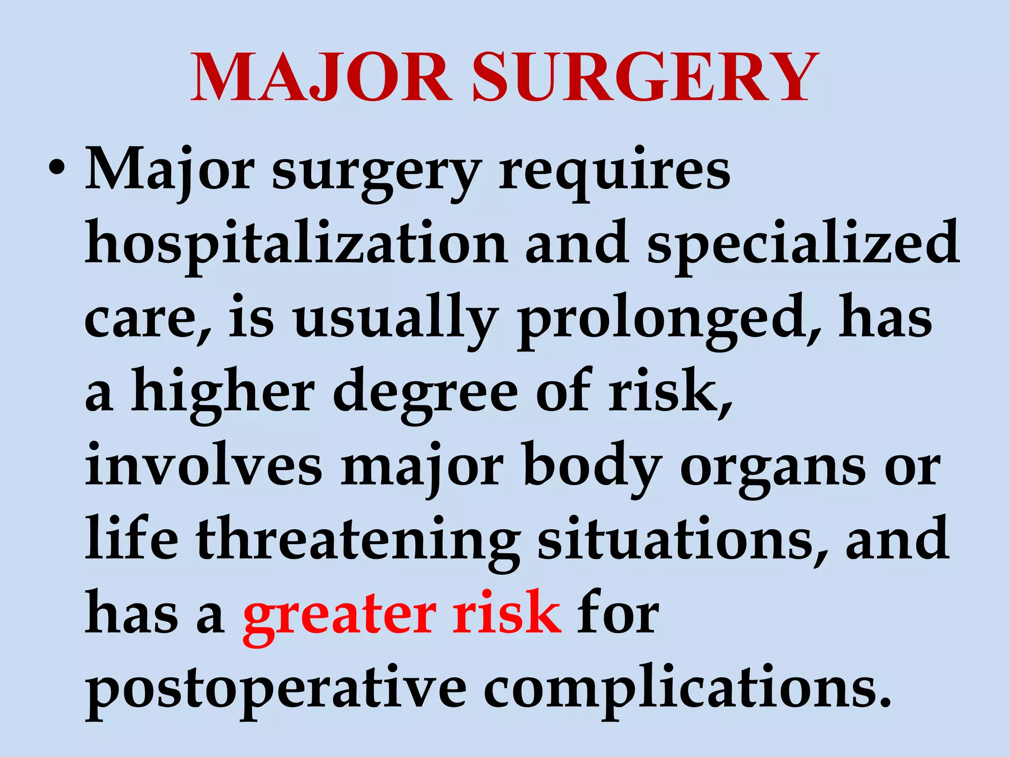 surgery types - classification | PPTX