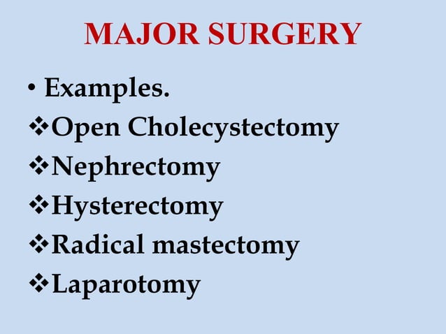 surgery types - classification | PPT