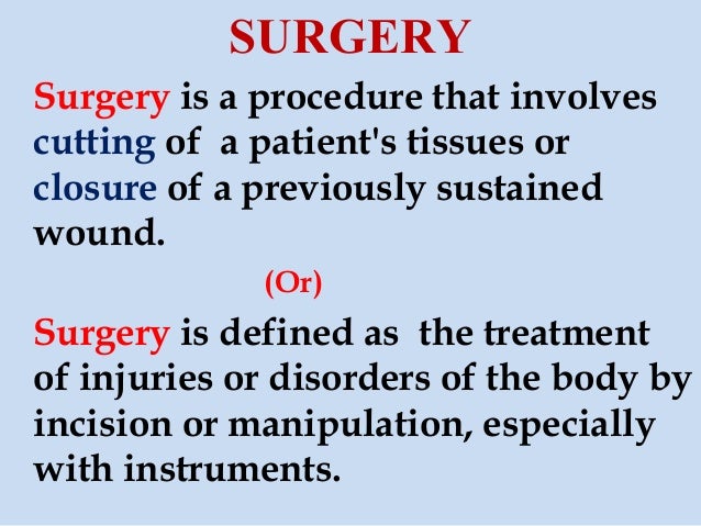 surgery types - classification