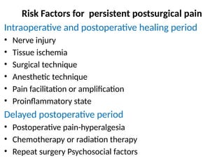 PERIOPERATIVE PAIN MANAGEMENT. IN ANESTHESIA | PPTX