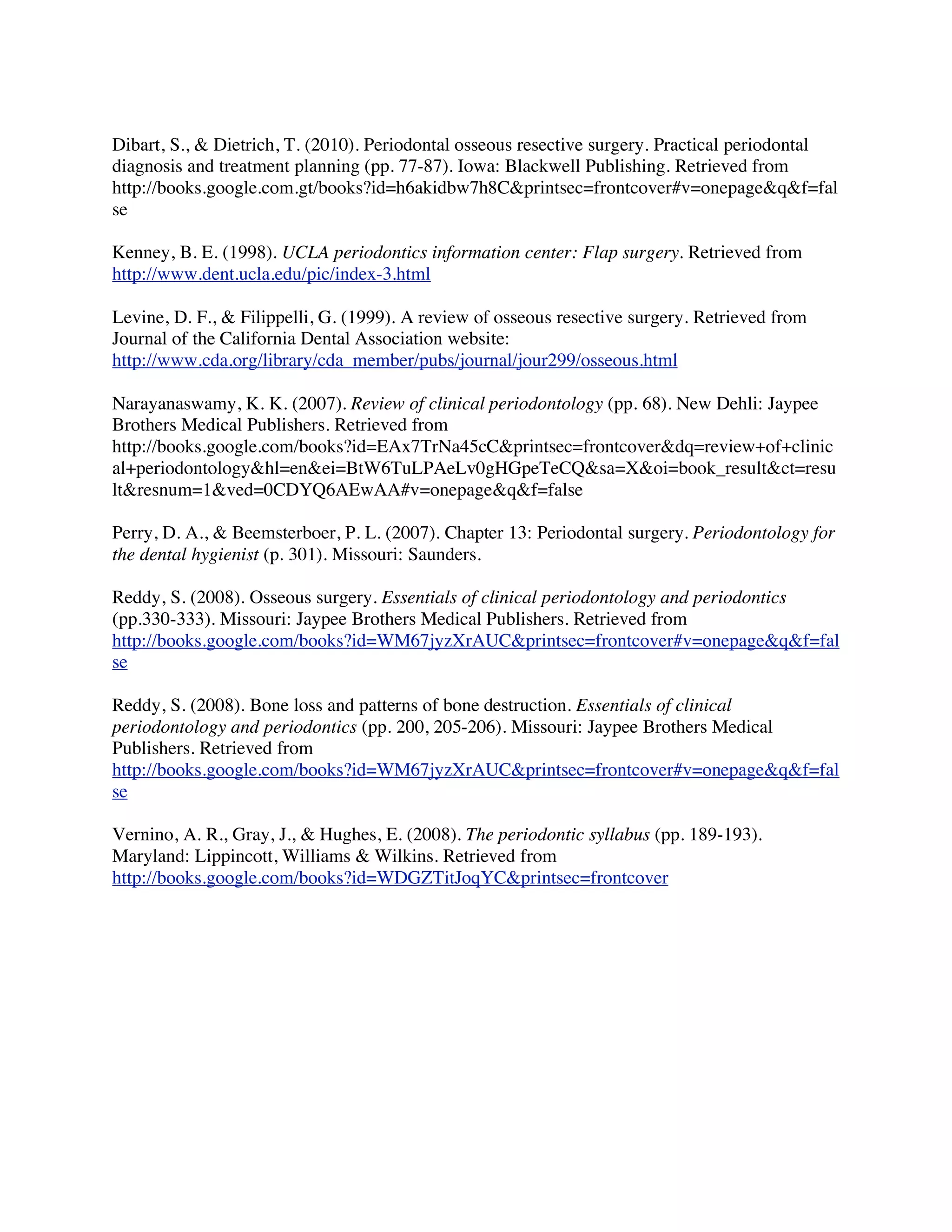 Perio Project Osseous Resective Surgery | PDF