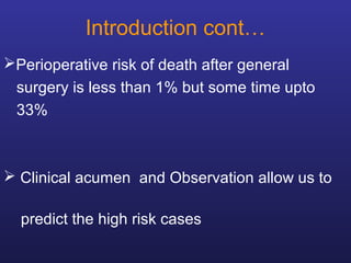Perioptimization of high risk surgical patient | PPT