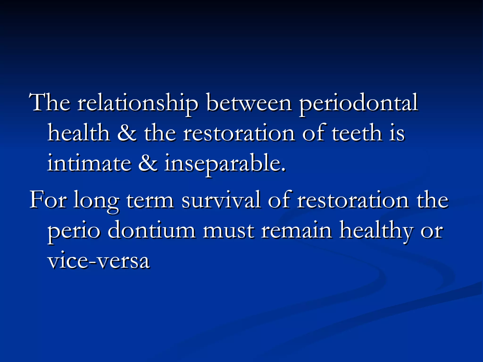 Perio restorative interelationship(periodontics) | PPT