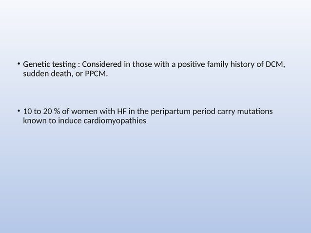 Peripartum Cardiomyopathy and Management | PPTX