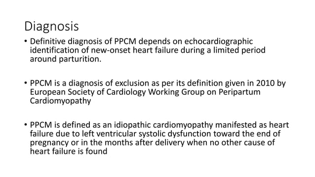 Peripartum and Postpartum cardiomyopathy - Etiopathogenesis, Clinical ...