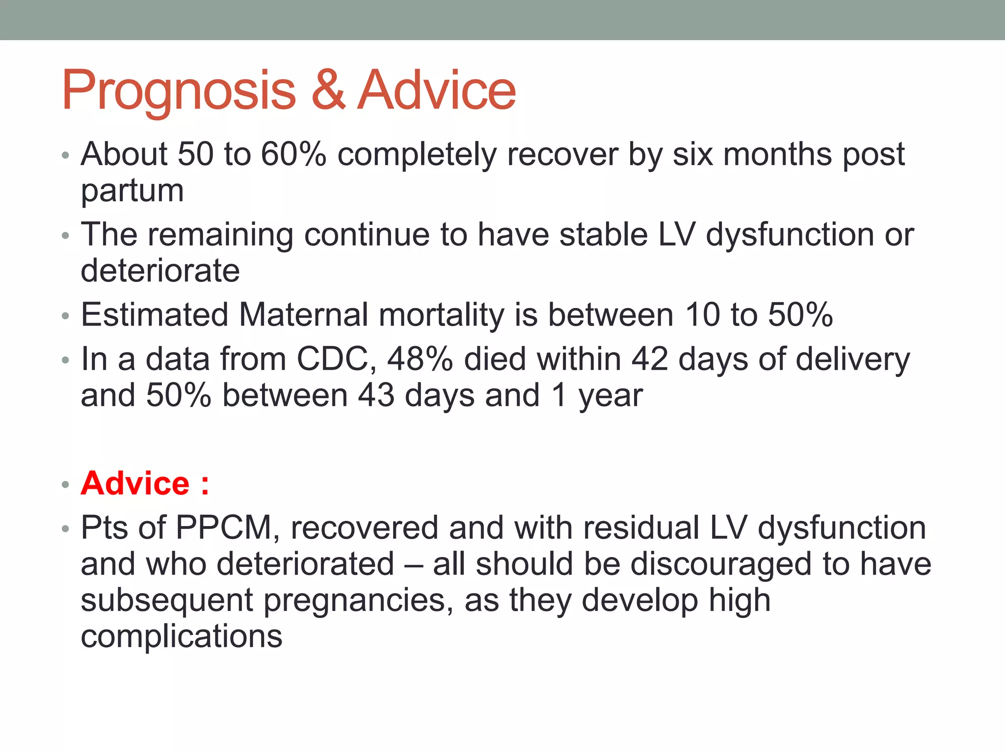 Peripartum cardiomyopathy (ppcm) | PPTX