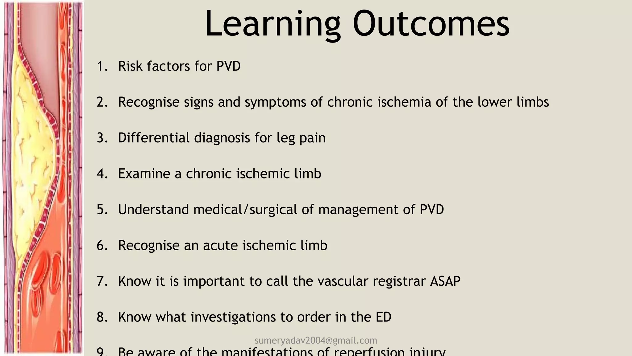 Peripheral vascular disease and Clinical features of acute and chronic ...