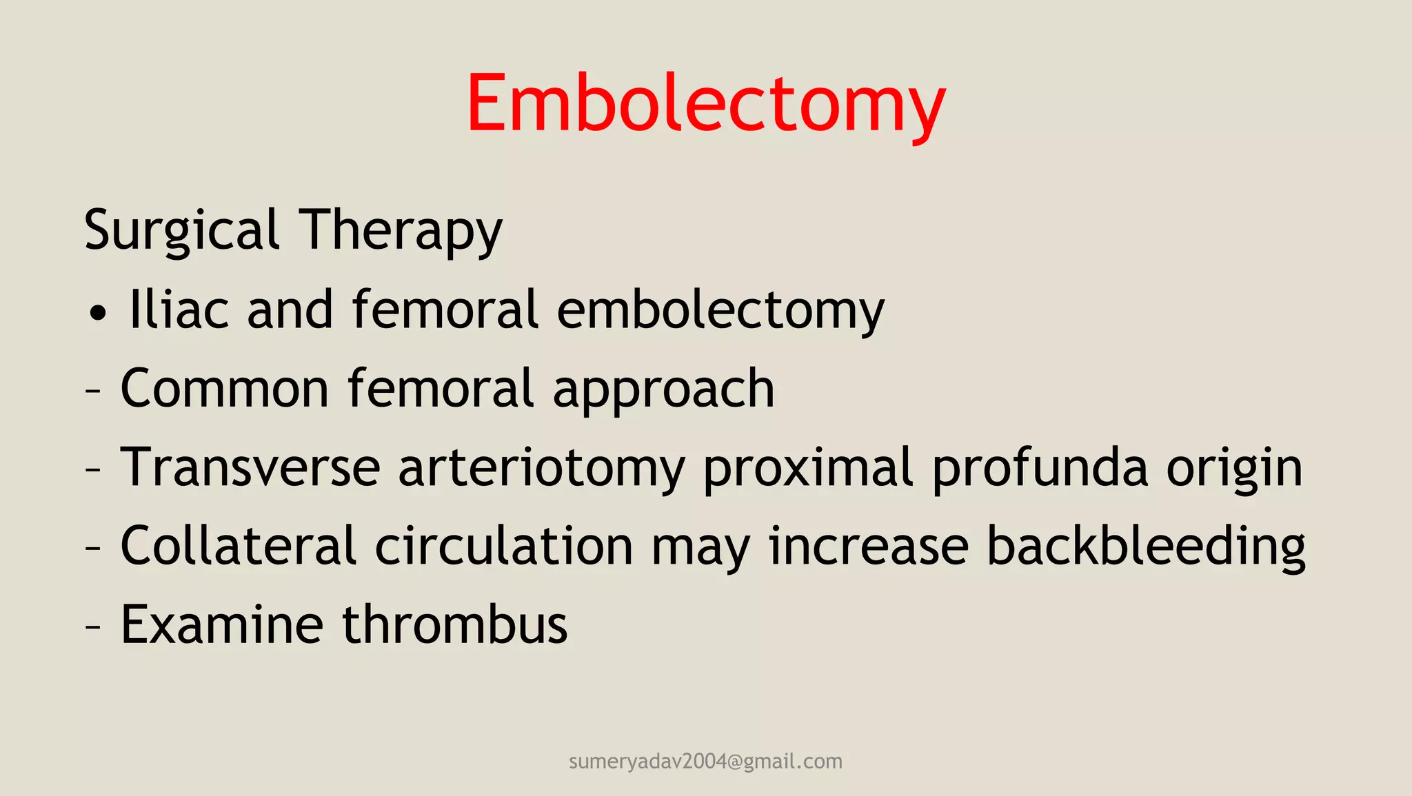 Peripheral vascular disease and Clinical features of acute and chronic ...