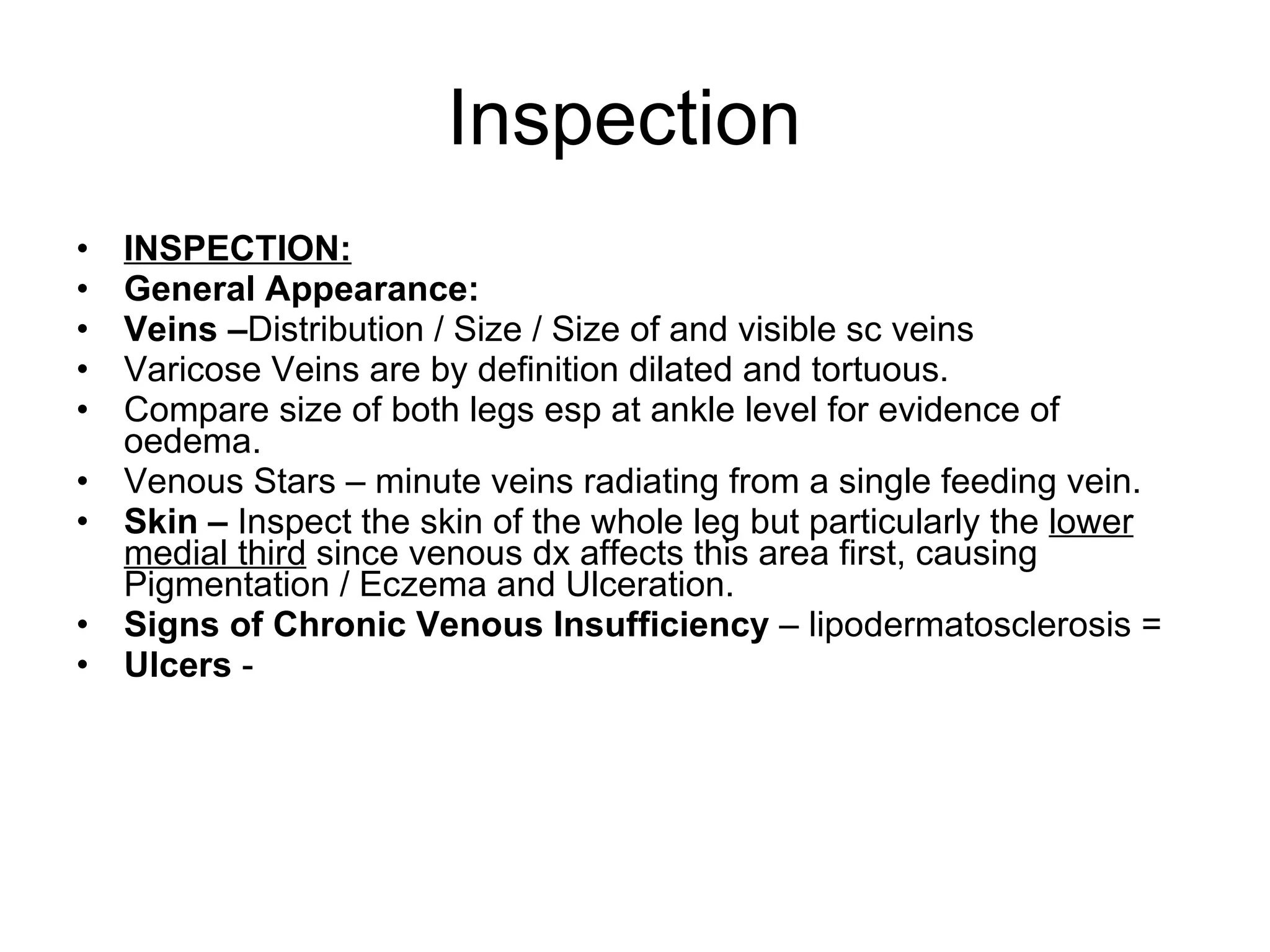 Peripheral Vascular Examination | PPT