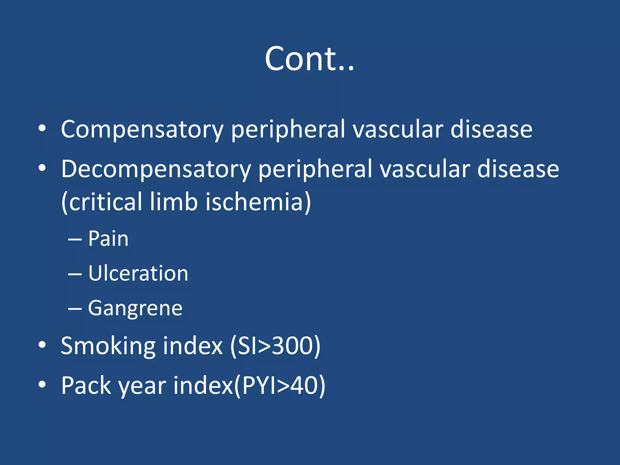 CHRONIC PERIPHERAL ARTERIAL OCCLUSIVE DISEASE | PPTX